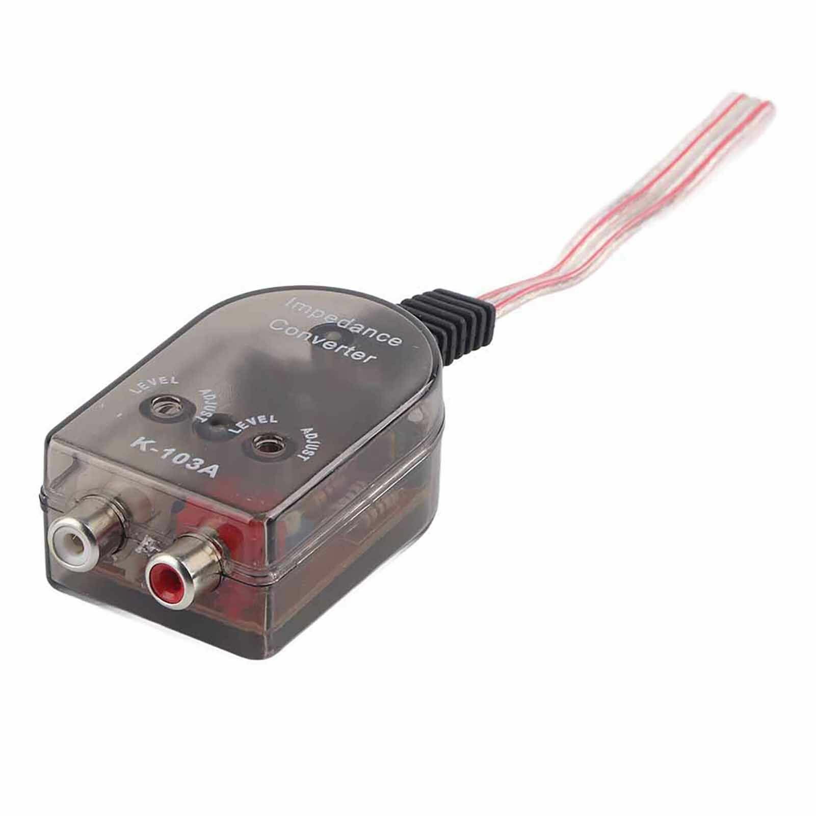 Регулируемый преобразователь импеданса автомобильной стереосистемы, линейный аудиоадаптер RCA с высоким/низким уровнем для совместимости со звуковой системой