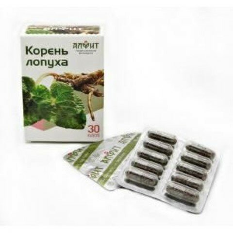 Биологически активная добавка Алфит лопуха корень концентрат на растительном сырье, 30 капсул