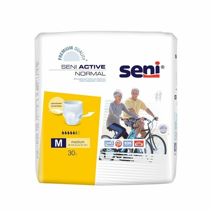 Подгузники-трусики SENI "Сан Active", Medium, Normal, впитывающие, 30 шт