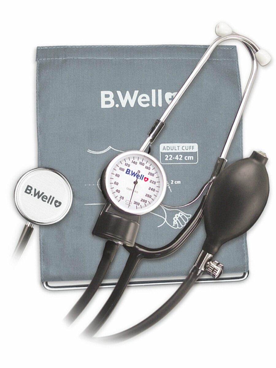 Тонометр механический B.Well PRO-60 со стетоскопом и манжетой с кольцом (M-L)