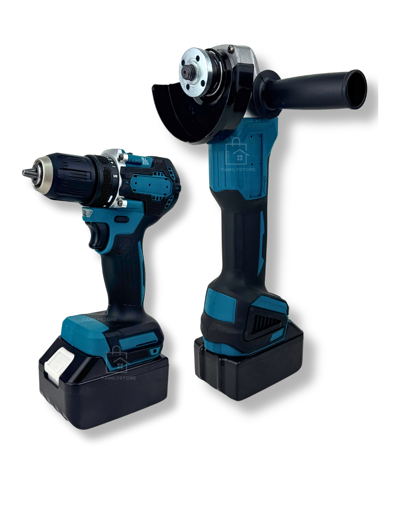 Набор аккумуляторных инструментов, 2 в 1, дрель-шуруповёрт и УШМ, 21В, 2 аккумулятора