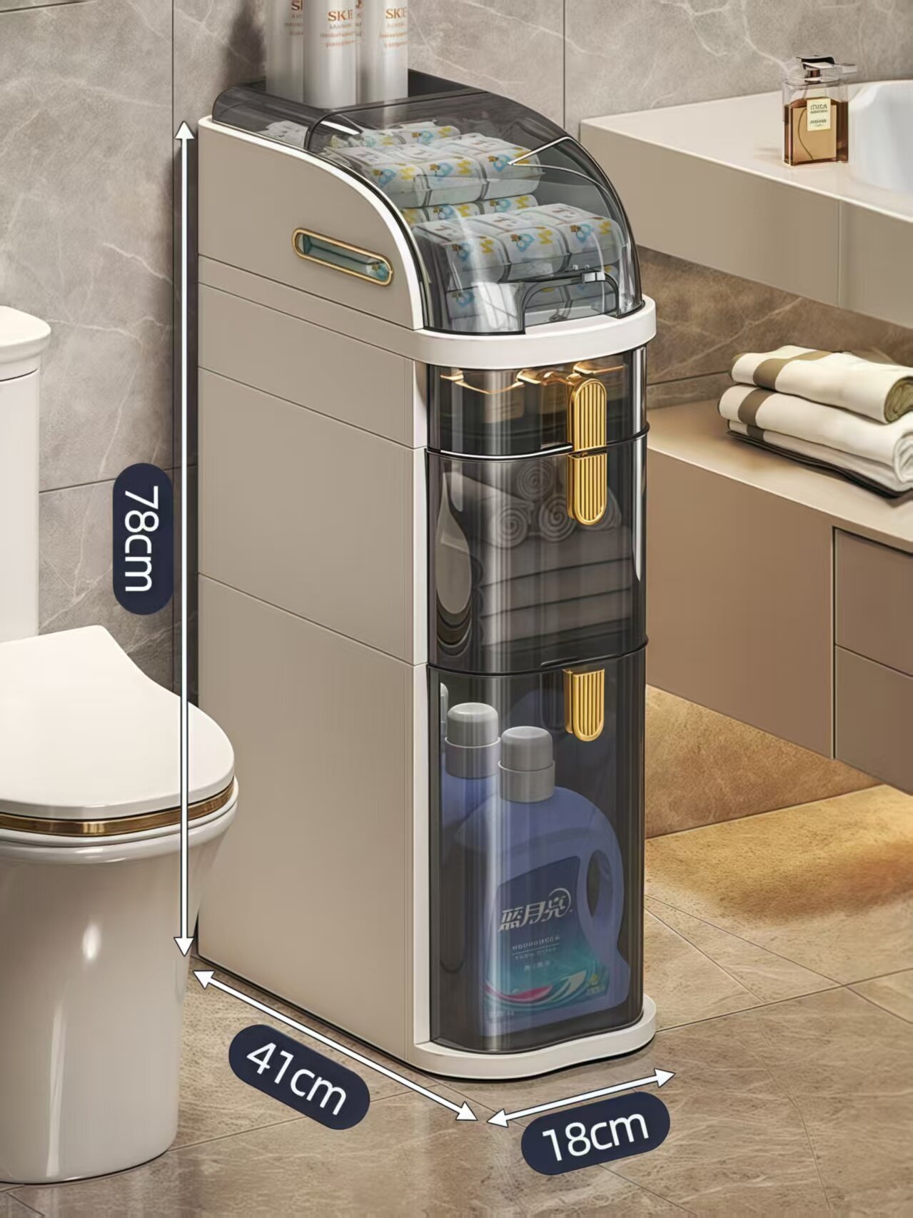 Тумба для ванной универсальная, с раковиной, ABS/HPL пластик