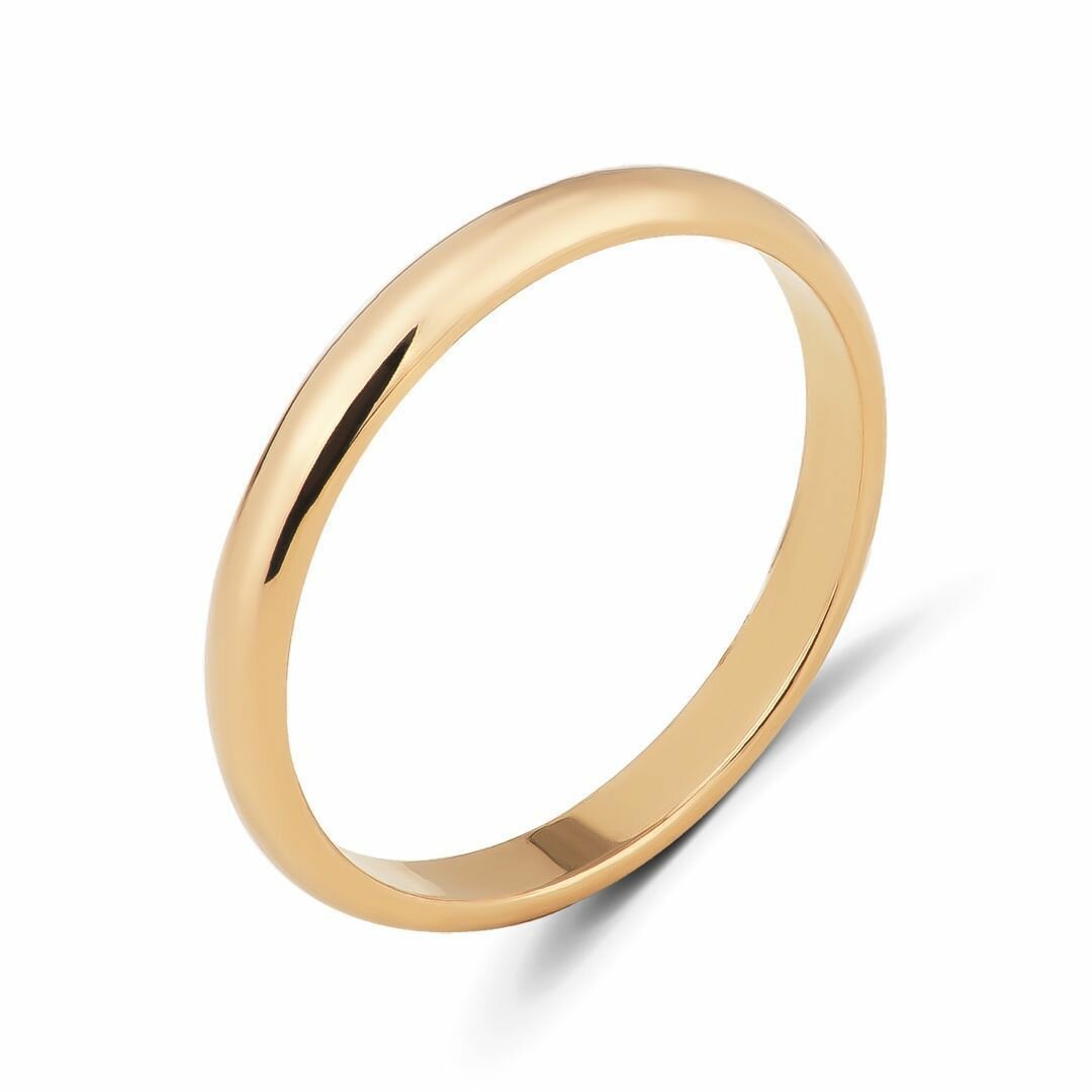 Кольцо обручальное, красное золото, 585 проба, родирование