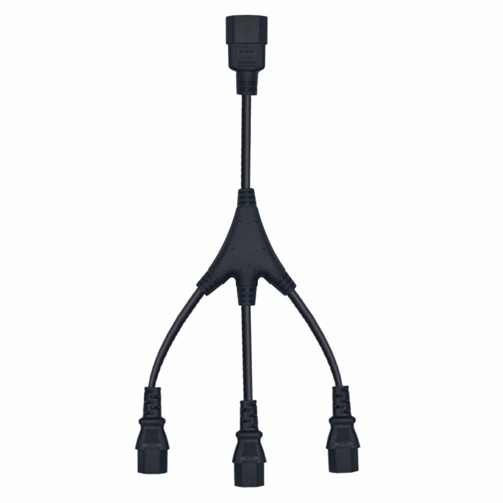 C14-C13 один на три шнура питания PDU, мощный кабель для корпуса, 0,3 метра