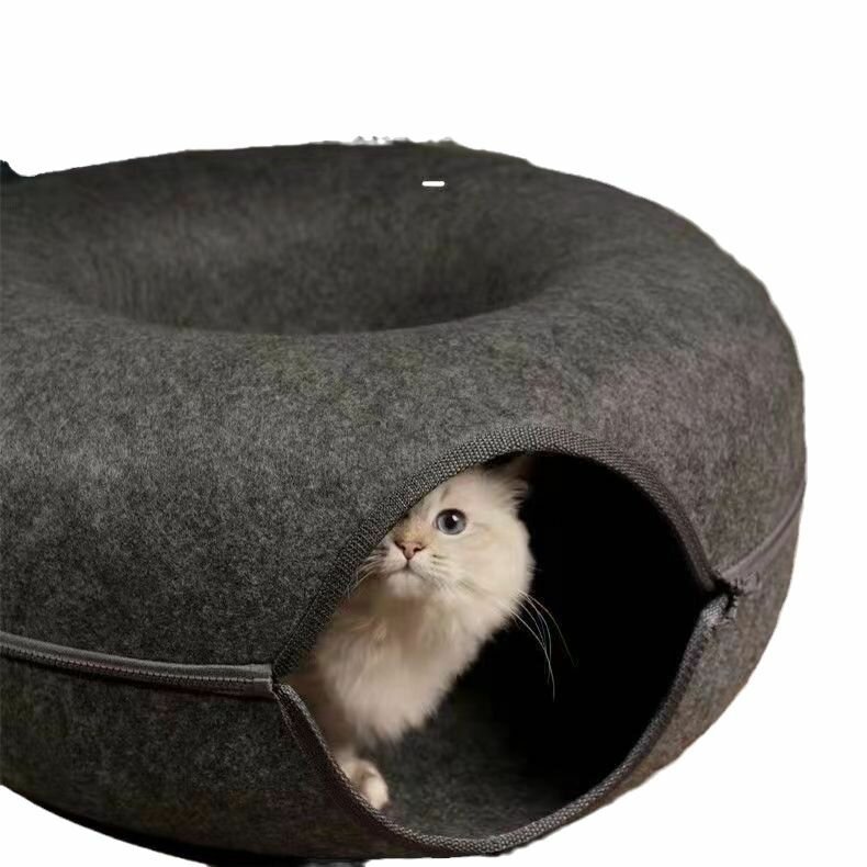 Кошачья лежанка, кошачий туннель, войлок, наполнитель для кошачьего туалета, круглый шерстяной войлок50*50