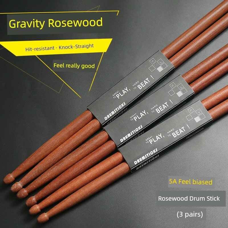 Барабанные палочки из палисандра для ударной установки, малого барабана, электронных барабанов, джазовых барабанов,