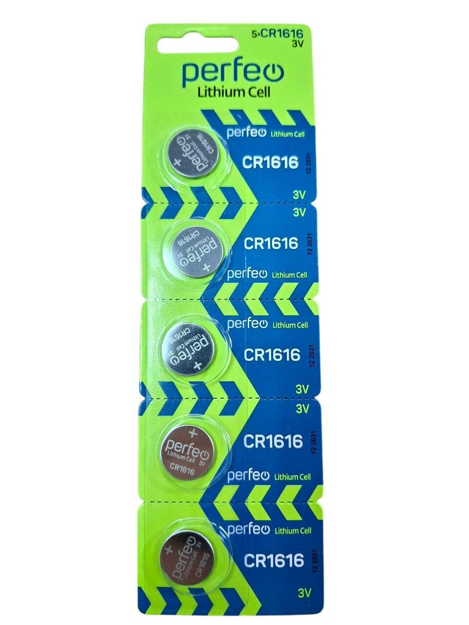 Дисковая батарейка Perfeo CR1616 Lithium Battery 3V BL5 PFCR1616/5BL, 5шт.