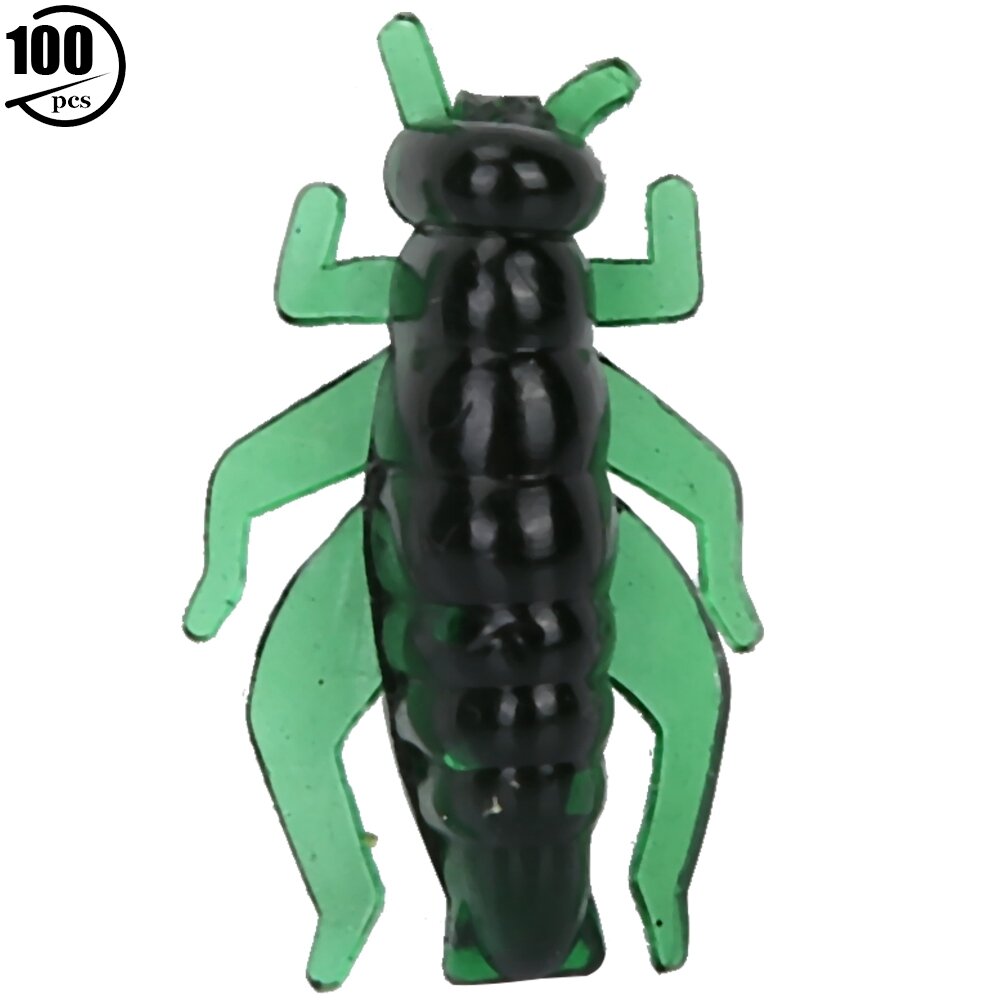 5 мягких приманок в виде сверчков размером 2,3 см, имитирующих насекомых, для ловли карпа нахлыстом (темно-зеленые).