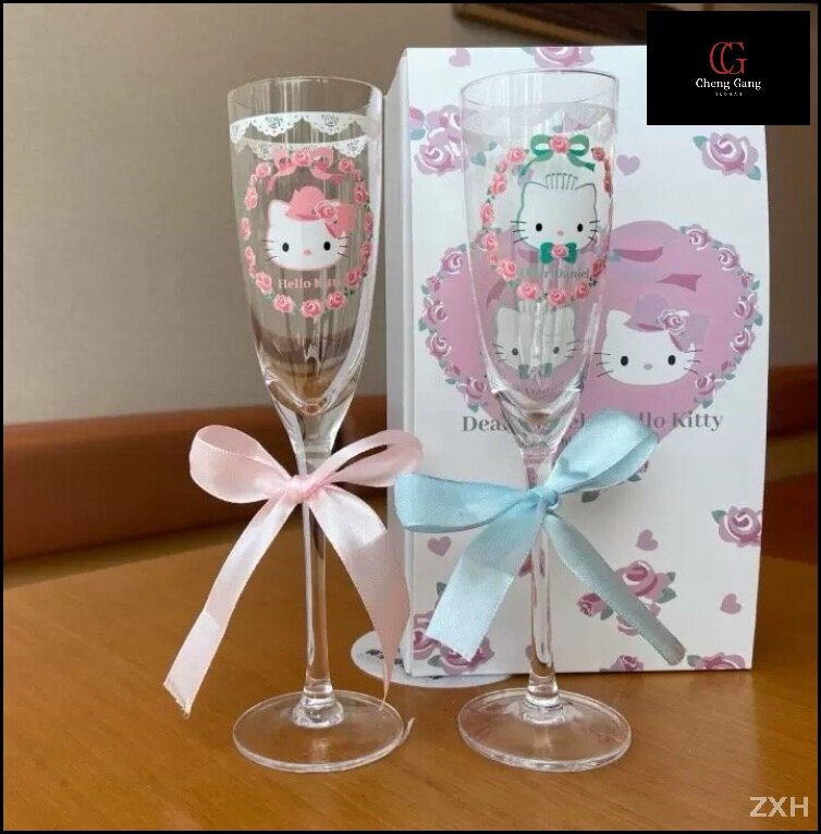 Эксклюзивный набор из 2 бокалов для шампанского с анимационным принтом Hello Kitty