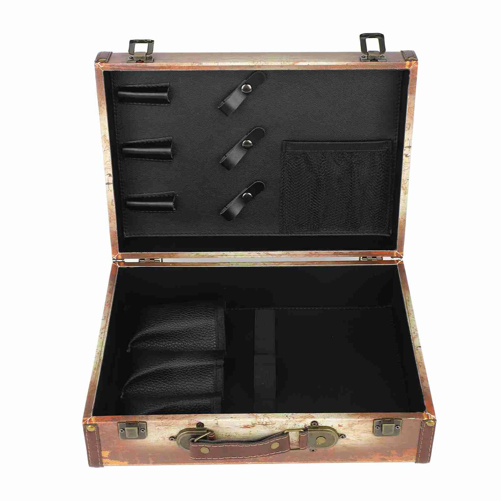 Парикмахерский кейс большой вместимости с паролем, портативный деревянный ящик для инструментов стилиста для машинки для стрижки, триммера, расчески