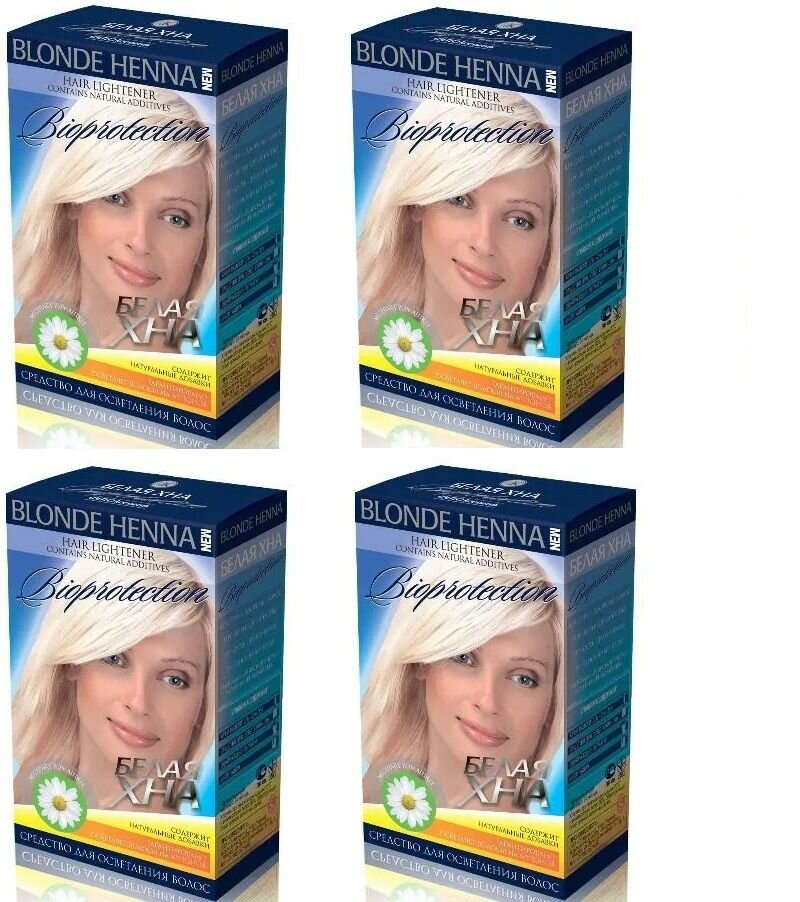 Fito Косметик, Белая хна, Bioprotection, для осветления волос, 70 гр, 4шт