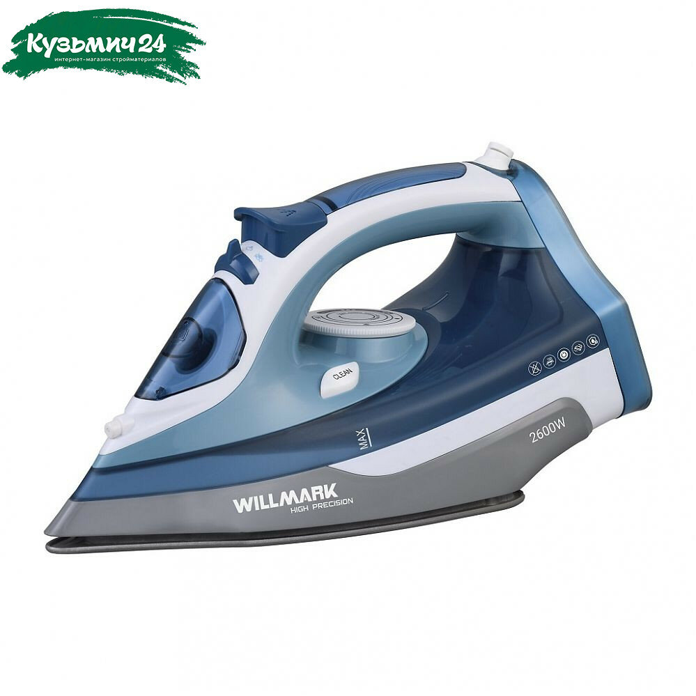 Утюг WILLMARK SI-2678CB 2000656, керамическая подошва, 2600 Вт, голубой