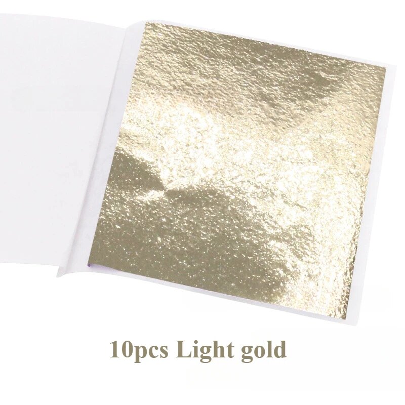 Блестящие 10 шт. листов с имитацией сусального золота (8x8,5 см, серебристая и красная фольга): незаметные для художников своими руками в поделок и украшении