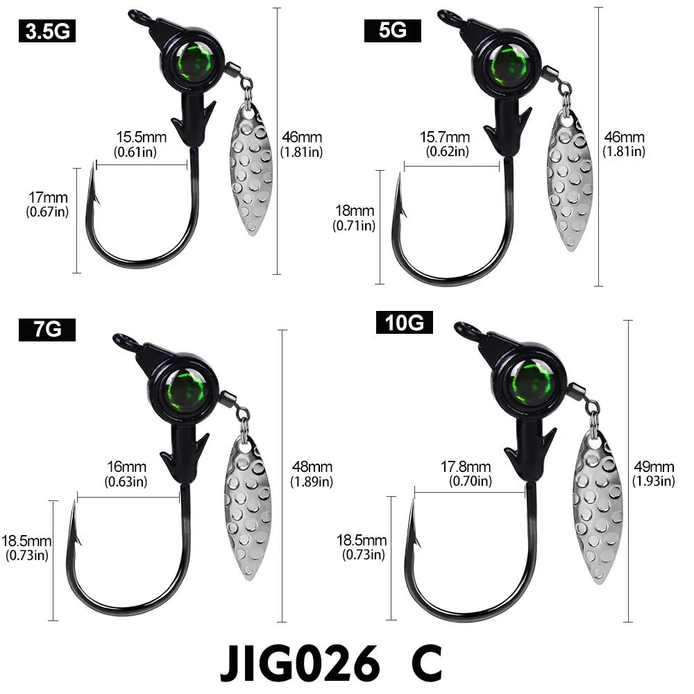 Джиг-головка JIG026 C 3.5г, 5г, 7г, 10г, черная