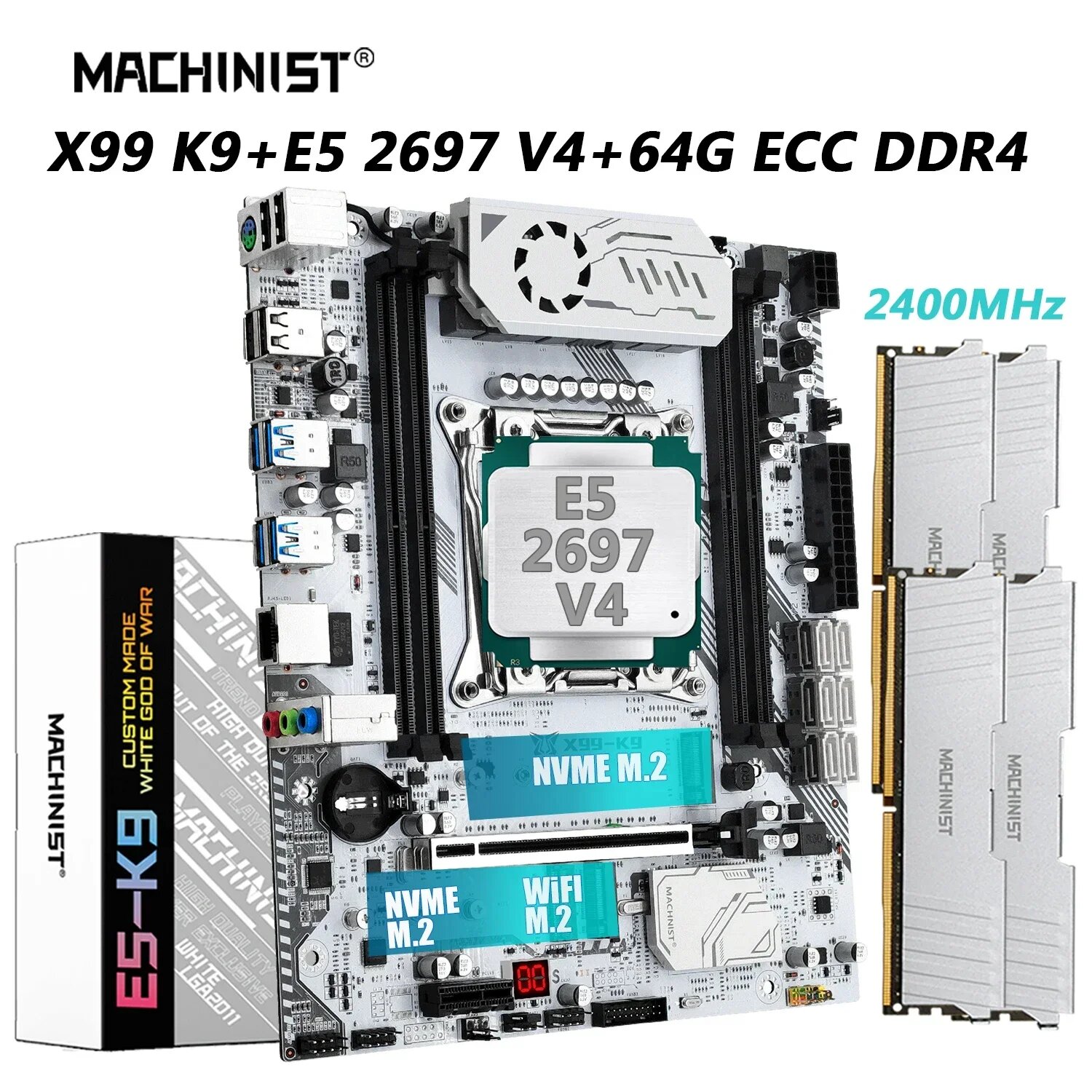 MACHINIST K9 X99 Комплект с процессором Xeon E5 2697 V4 и памятью 64 ГБ