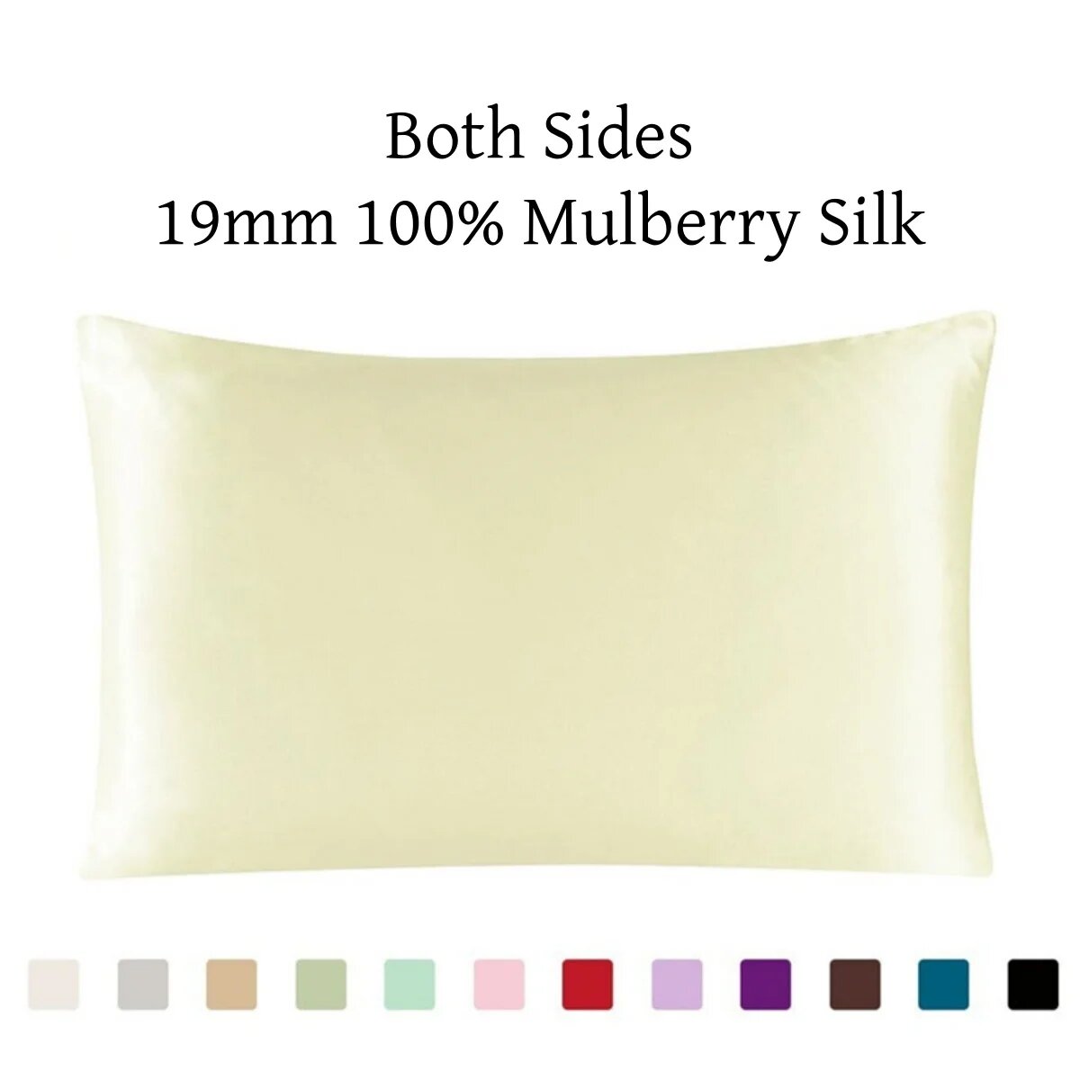 Шелковая наволочка 40x60 см, 19 мм, 100% Mulberry Silk, Белый/Бежевый