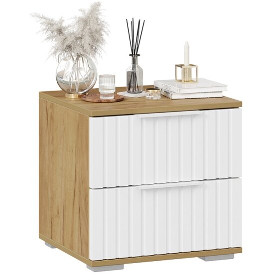 Тумба прикроватная Трия Хилтон Дуб Крафт золотой/Белый матовый