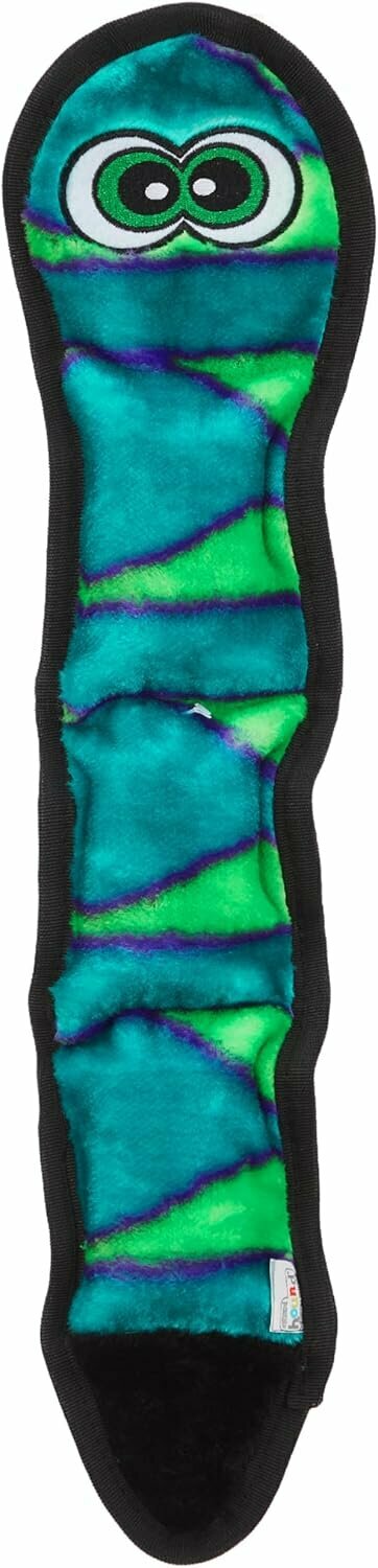 DINGXIAN Игрушка для собак Пищащая Змея Без Наполнителя, Прочный Плюш, 62 см, Синий