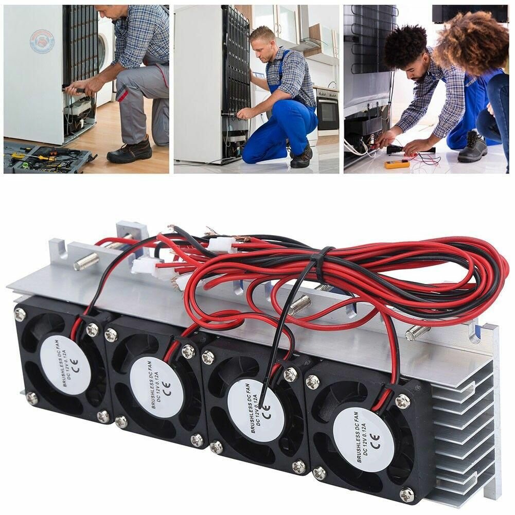 Полупроводниковый охладитель для аквариума и мини-холодильника, 288 Вт, 4 чипа, бесшумный, без хладагента, готов к работе, боковые патрубки, 20 л