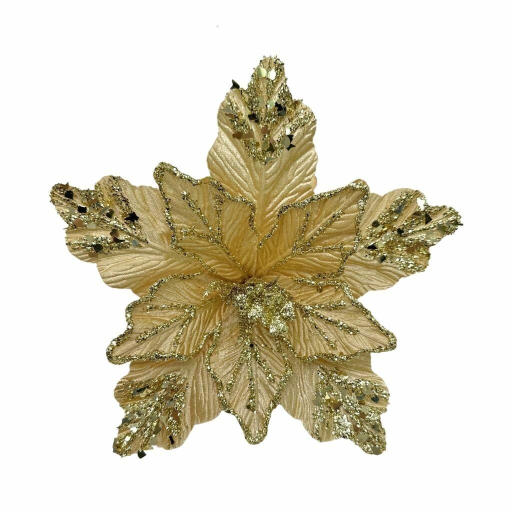 Рождественские украшения, имитирующие рождественские цветы-желтый