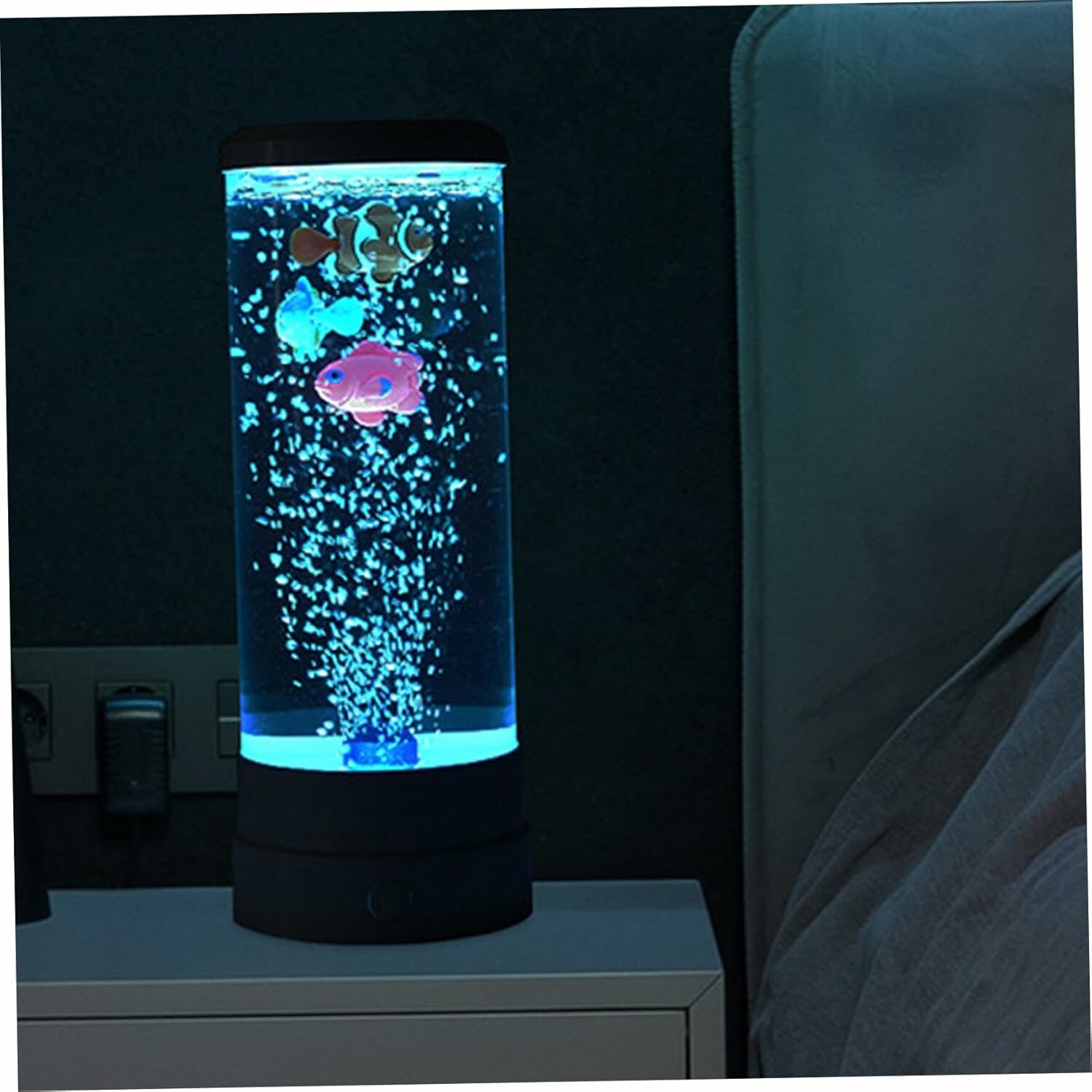 DZ Сенсорная лампа "Bubble Fish", USB и батарейки, с пультом, черный