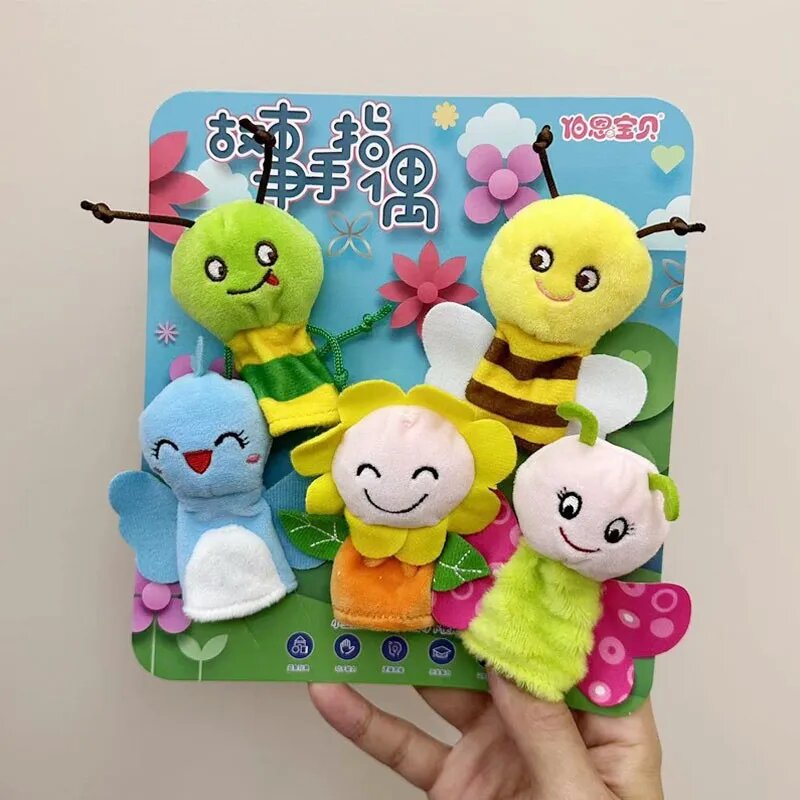 Мягкие детские пальчиковые куклы animals E (5pcs)
