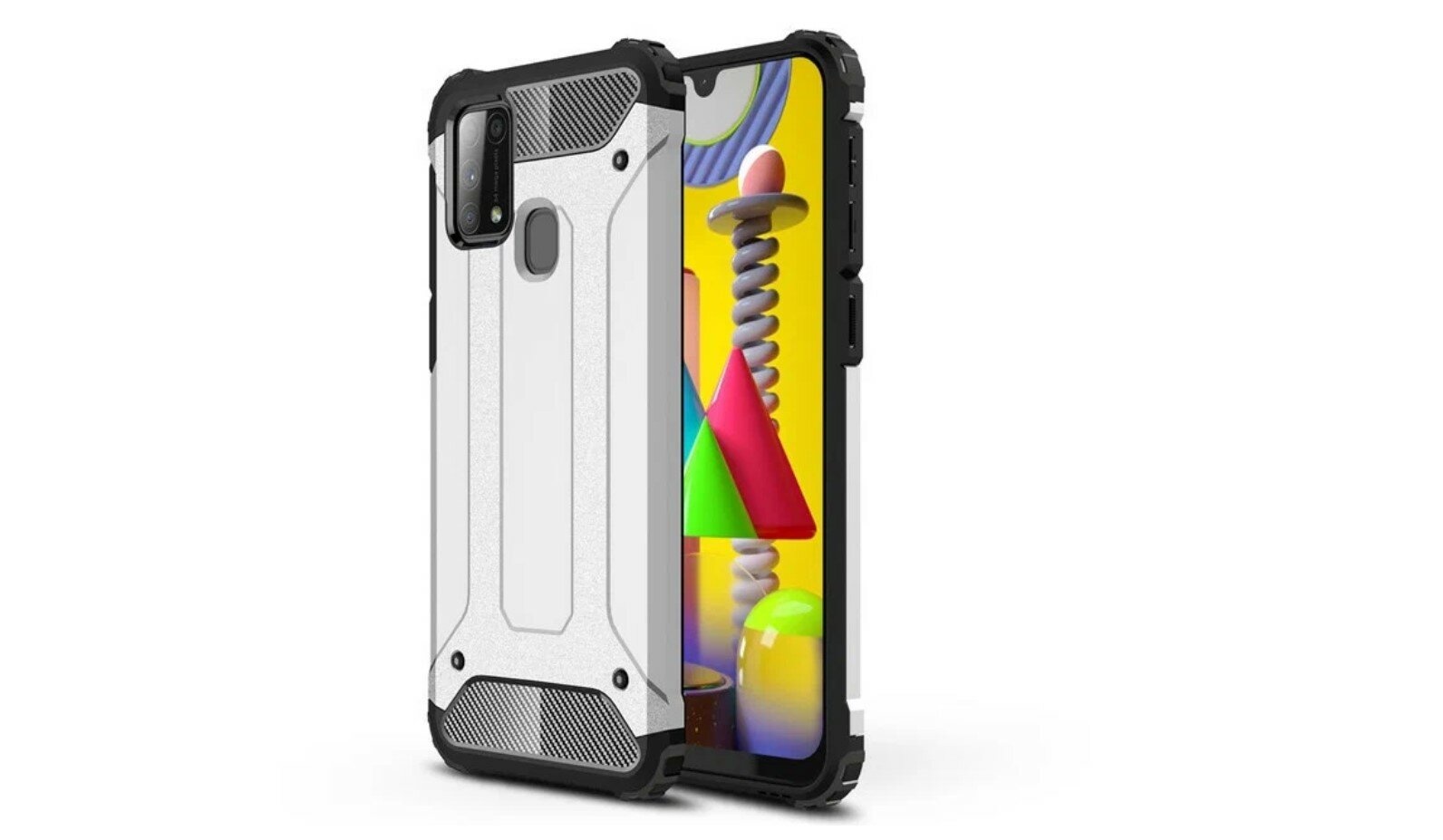 Чехол-бампер Чехол. ру для Samsung Galaxy M51 (Европейская версия) противоударный усиленный ударопрочный серебристый