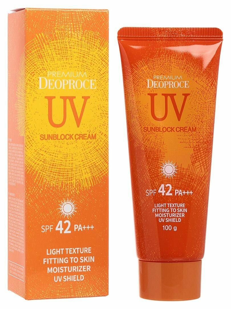 Deoproce Крем солнцезащитный для лица и тела PREMIUM UV SUNBLOCK CREAM SPF42 PA++ 100 г.