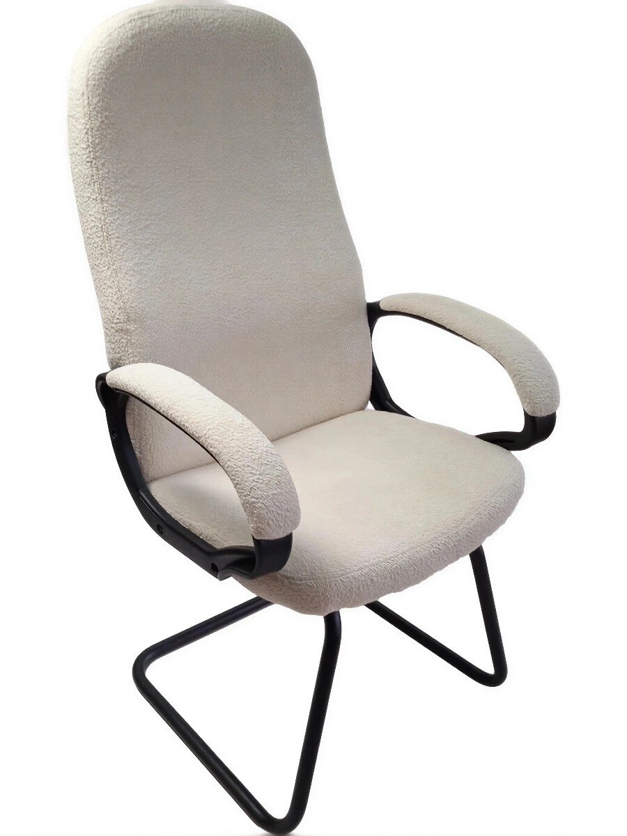 Кресло офисное без колесиков StylChairs Бюджет Ультра Софт, экомех бежевый