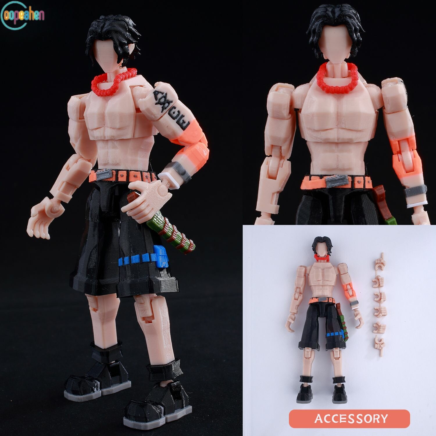 Фигурка Lucky Dummy 13(Fire Fist Ace-Basic-14cm), 3D-печатный подвижный манекен, 20 шарнирных суставов, для художников и анимации, подарок