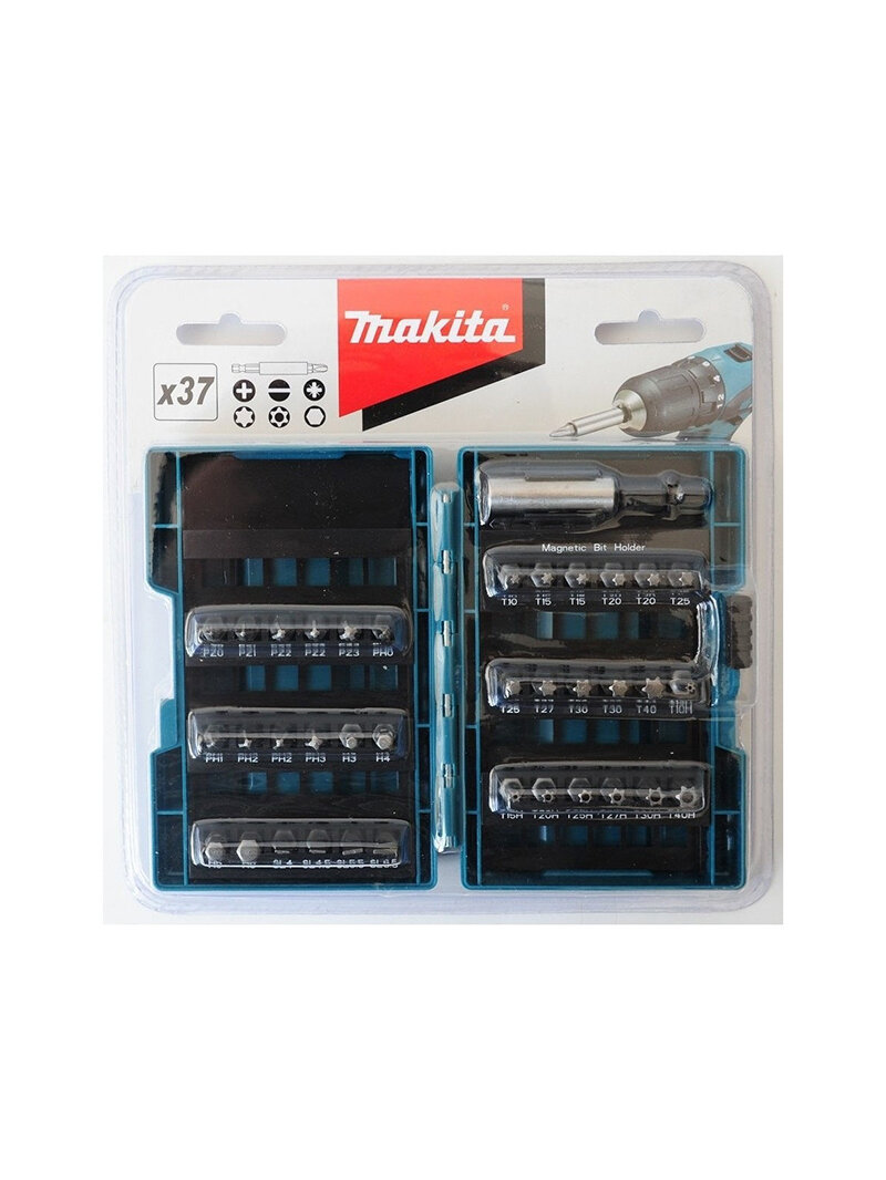 Набор бит Makita B-28606, магнитный держатель, 37 шт, длина 25мм