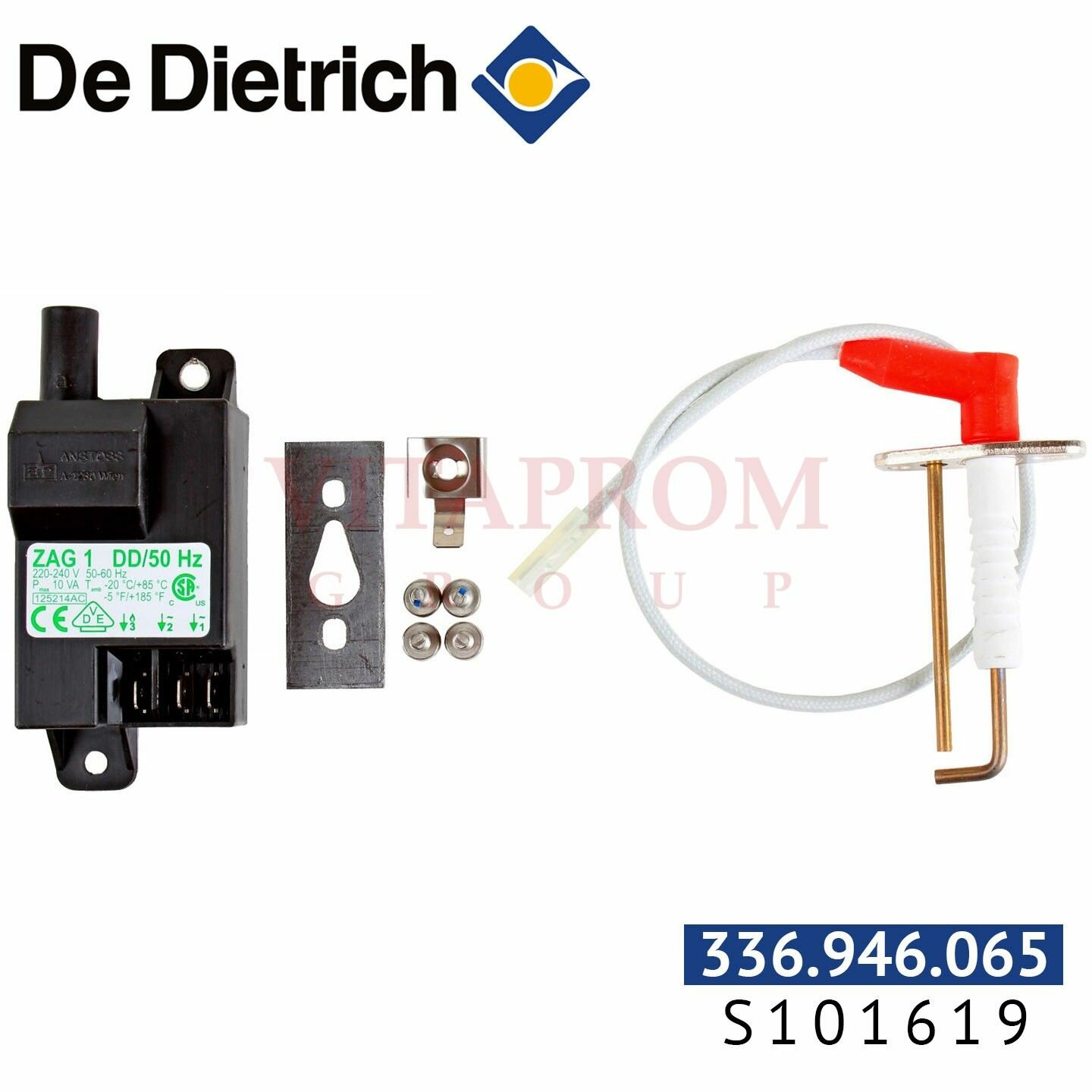 Трансформатор розжига De Dietrich S101619 с электродом розжига