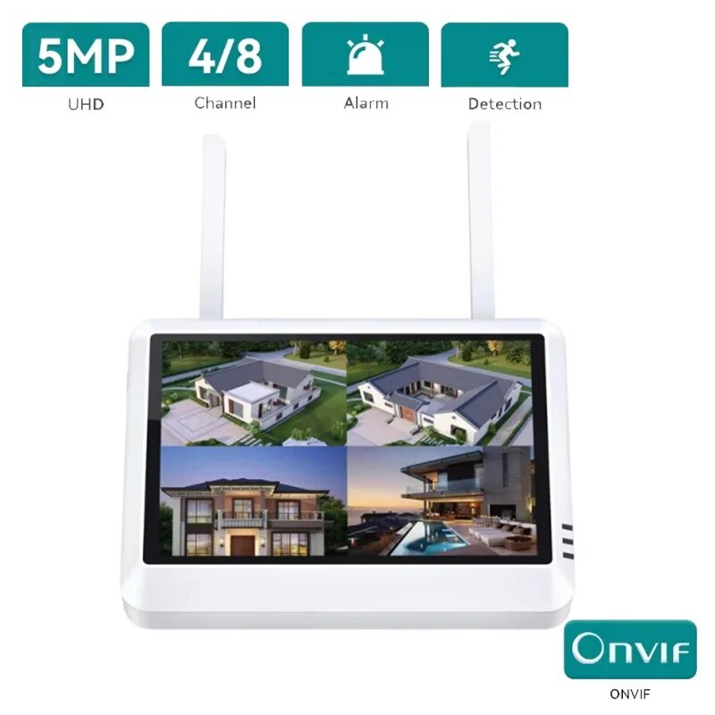 Беспроводная NVR система безопасности HAMROLTE 5MP 8CH, HDD 1T, EU Plug