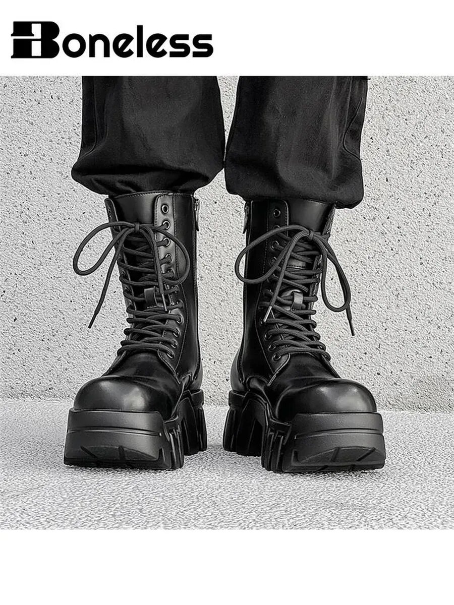 Мотоботы BONELESS, Женский, черный