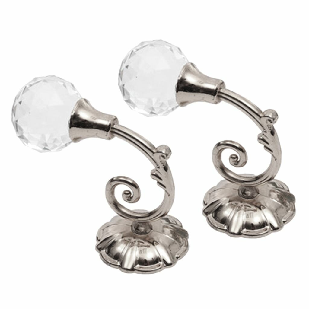 Крючок для ванной, Европейский крючок для занавесей из цинкового сплава - Серебряный, 1 пара