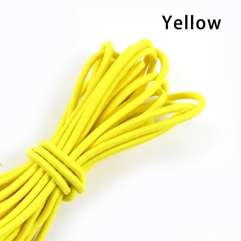 Meetee Эластичные шнуры 4 мм Желтый, Yellow, 5Meters(1Roll)