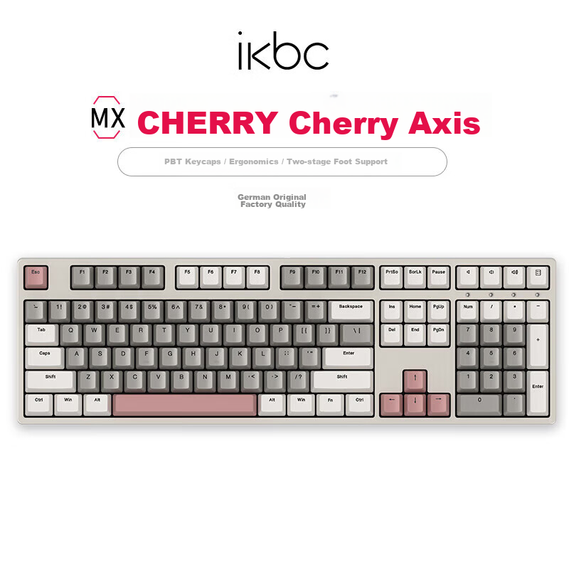 Ikbc W210 Time Gray Wireless Keyboard, Mechanical Keyboard, Wireless Cherry Mechanical Keyboard, Cherry Keyboard, Gaming And Office Keyboard, 108 Keys, Brown Switch