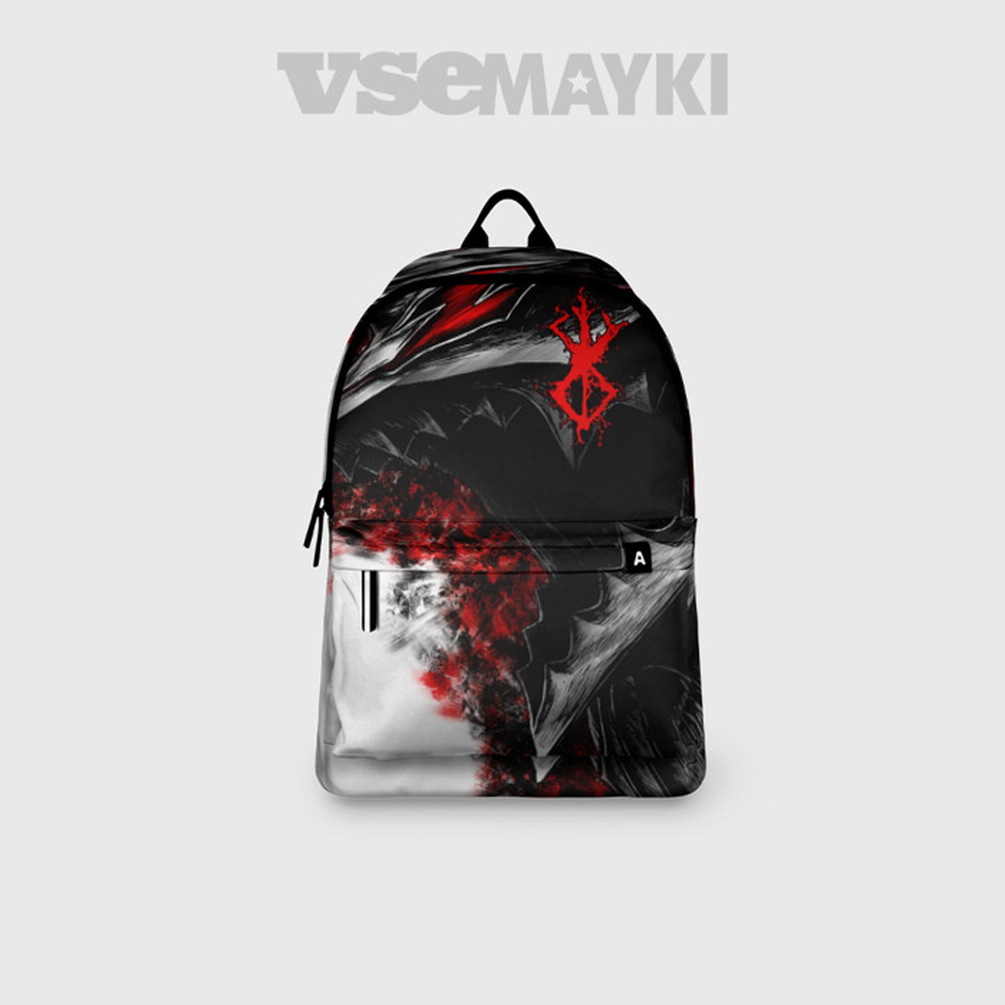 Рюкзак VseMayki с принтом Берсерк дракон профиль, One size, белый