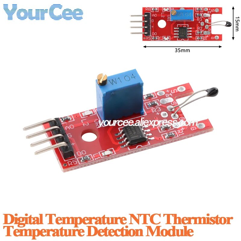 Модуль цифрового датчика температуры NTC Your Cee 2pcs, Red Board
