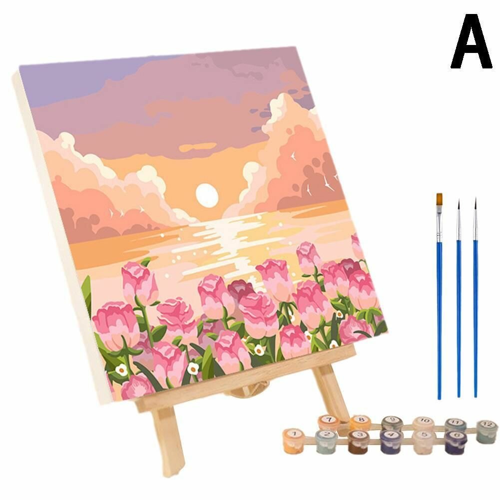 DIY Картина по номерам пейзаж 20х20/без рамки/Набор для цифровой живописи