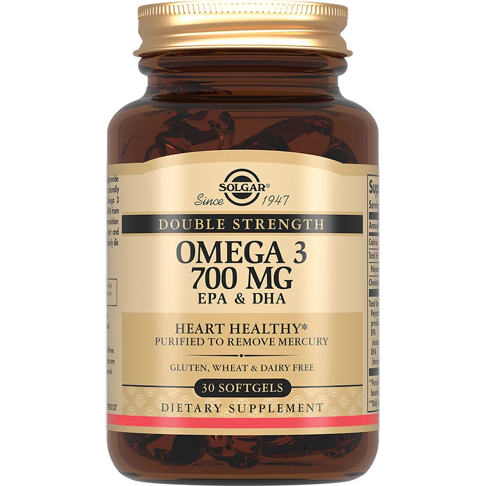 БАД Solgar Капсулы "Двойная Омега -3 700мг ЭПК и ДГК", 30 шт. Omega-3 700 mg EPA & DHA