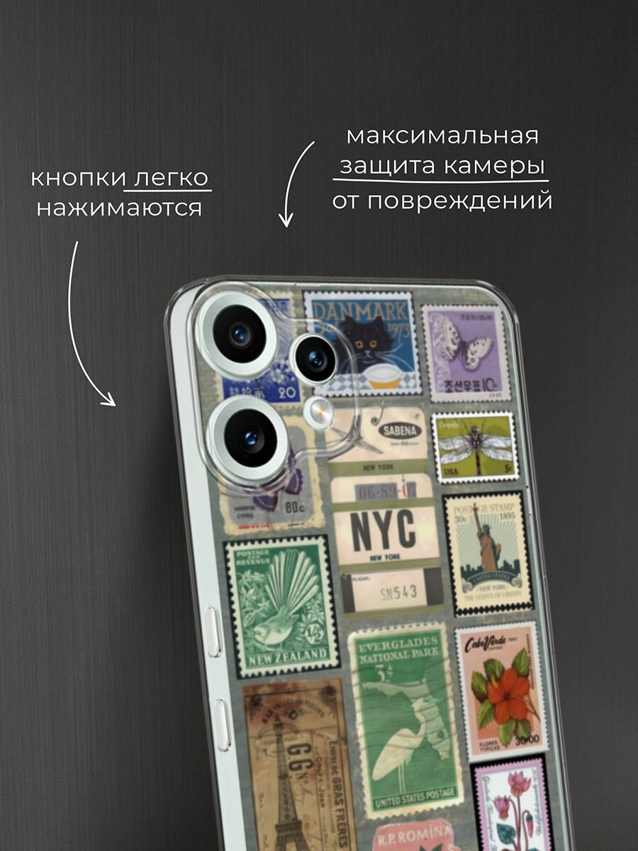 Чехол на CMF Phone 2 Pro / CMF Фон 2 Про с принтом Коллаж из марок — фото 1
