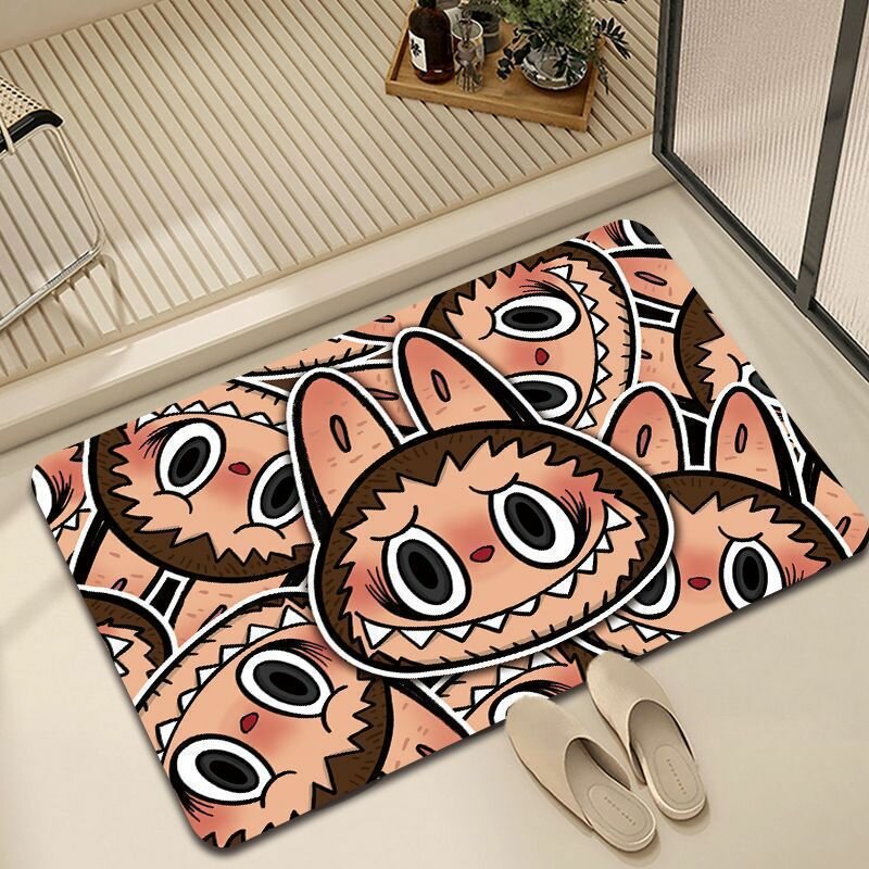 Коврик из диатомита Labubu, милый мультяшный противоскользящий коврик для домашнего использования.40*60cm