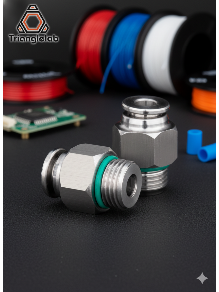 Фитинг PC4-01 для тефлоновой трубки, нержавеющая сталь