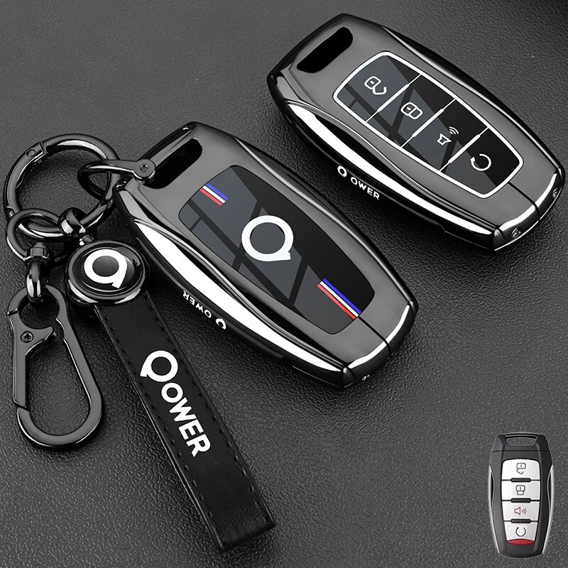 Чехол из цинкового сплава для Great Wall Poer GWM Ute Cannon Pao P Series, чехол для автомобильного ключа, защитный держатель для кожи, аксессуары для ключей Four keys 1