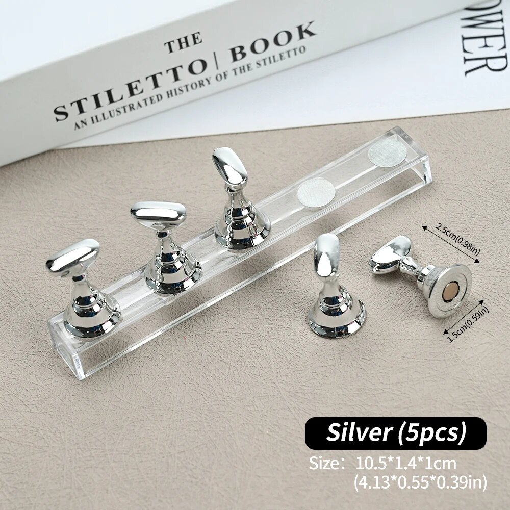 Магнитный держатель для ногтей + подставка для практики TD007-01