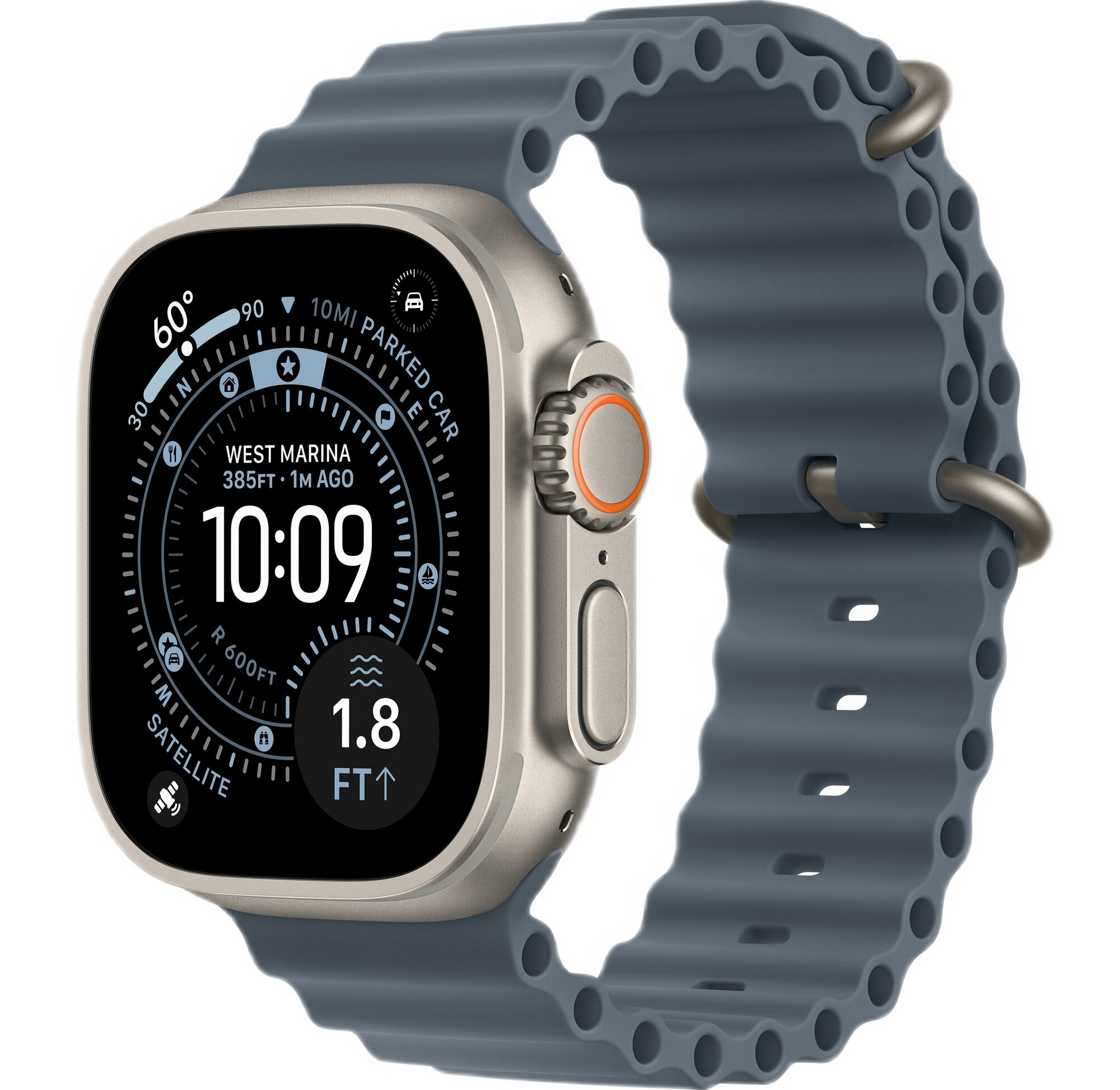 Часы Apple Watch Ultra 3 (2025) 49mm Natural Titanium Case with Anchor Blue Ocean Band (GPS + Cellular)