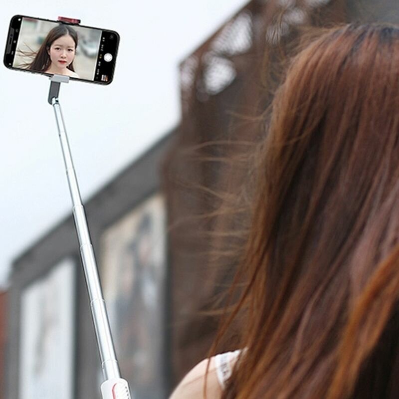 Мини-мобильный телефон Bluetooth selfie stick F210S Штатив fill light stick-Розовый