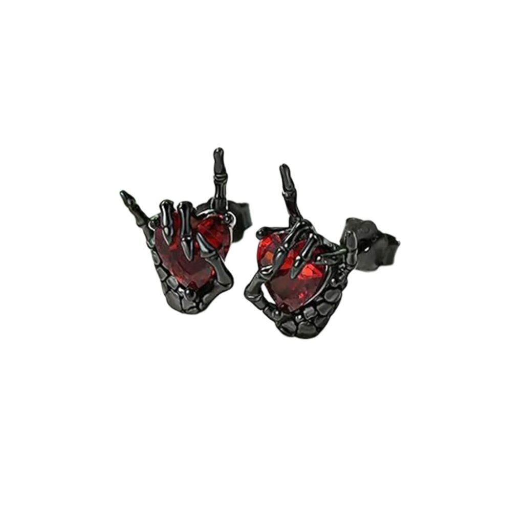 Личность в стиле панк темно-красная любовь призрачный коготь кулон ожерелье-серьги 1