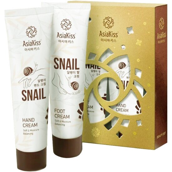 Подарочный набор Asiakiss Крем для рук и ног, c экстрактом муцина улитки 100 мл